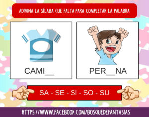 Fichas de 3 SÍLABAS para trabajar la CONCIENCIA SILÁBICA