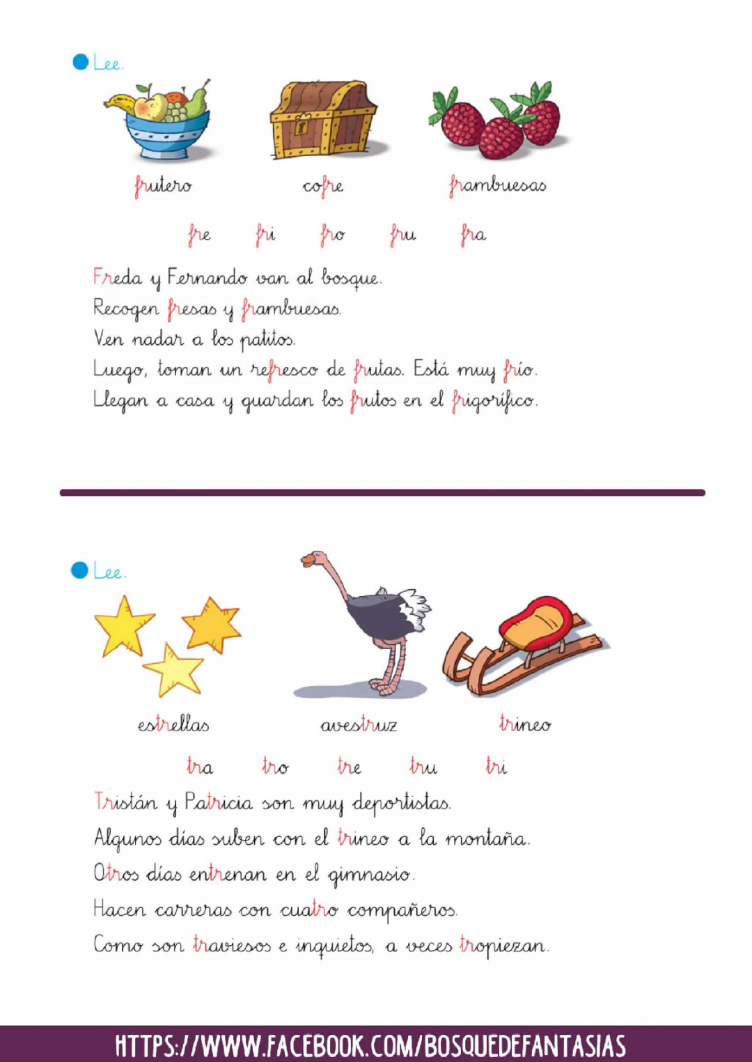 Fichas de SÍLABAS con frases para primaria : PDF descargable