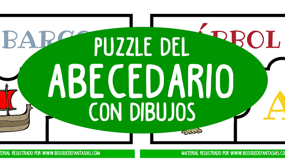 Puzzle del ABECEDARIO con dibujos para infantil y primaria