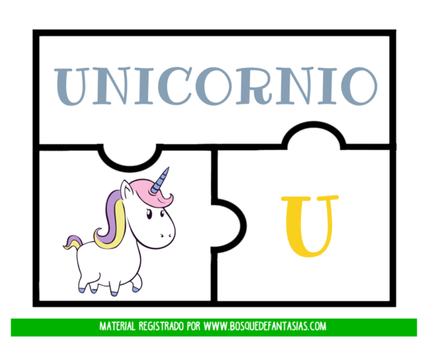 puzzle del abecedario letra u - Juegos infantiles