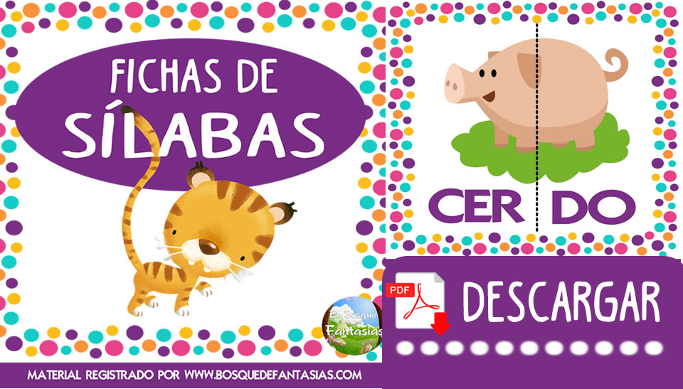 Fichas de SÍLABAS recortables para niños de primaria