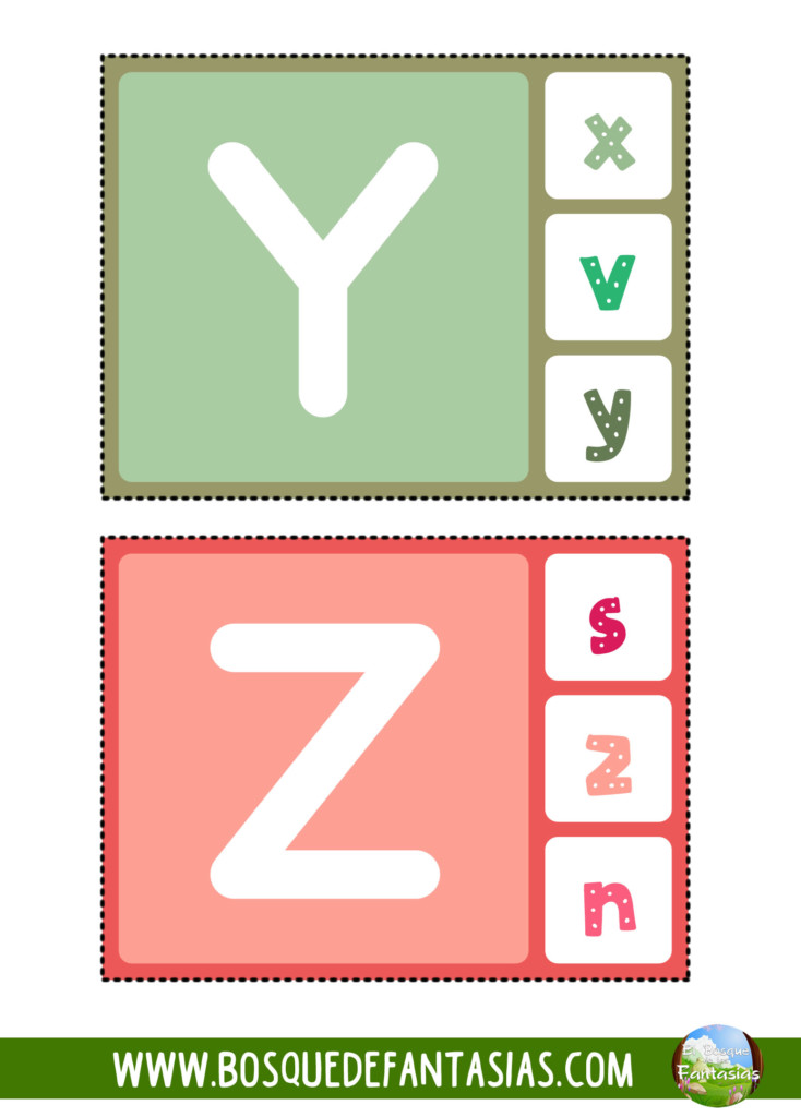 Fichas de abecedario para diferenciar mayúsculas de minúsculas