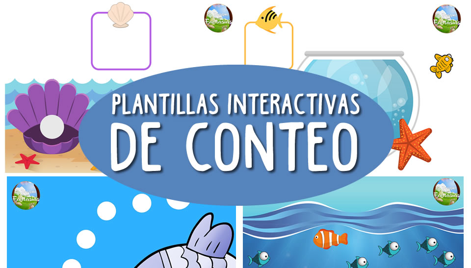 Fichas de CONTEO con temática marina para niños de infantil