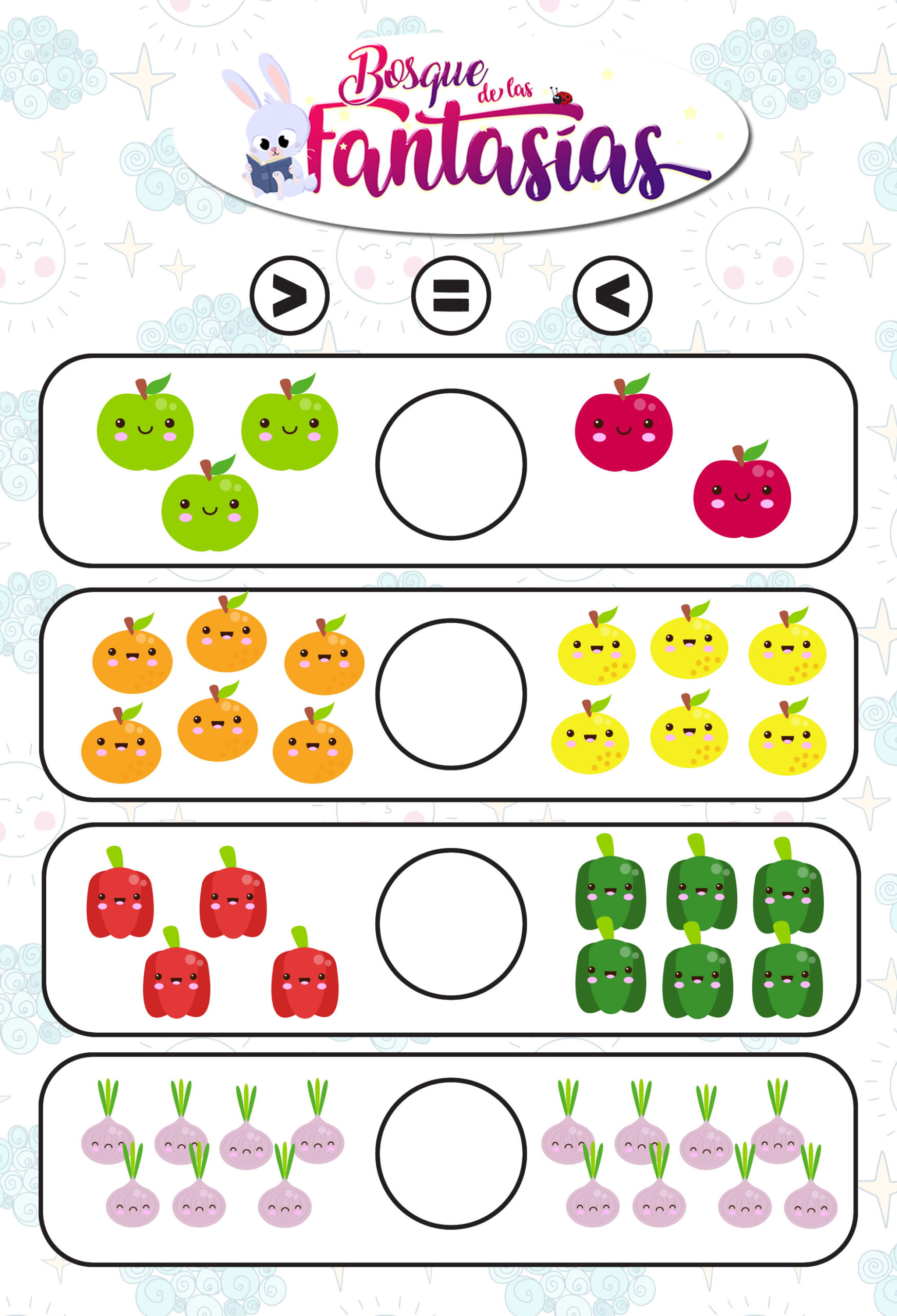 contar y comparar con frutas - Juegos infantiles