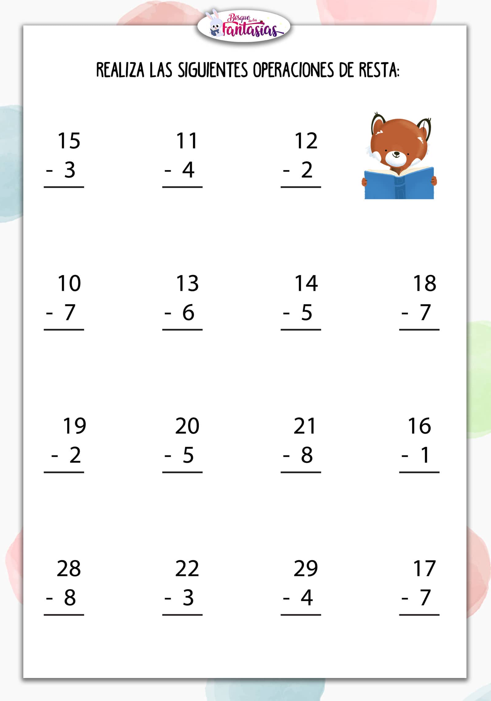 cuadernillo aprende a restar hoja 4 - Juegos infantiles