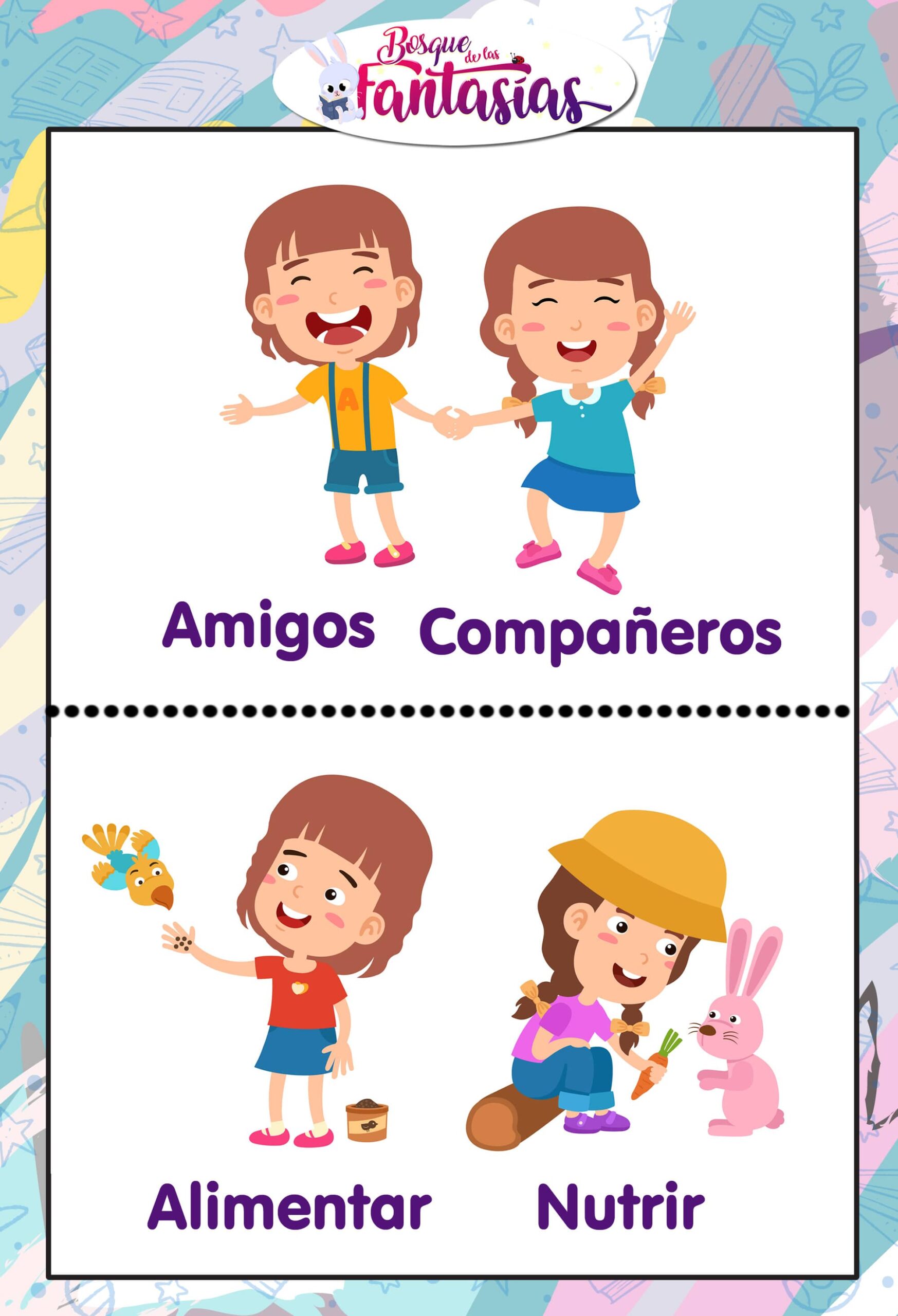 fichas de sinonimos hoja 7 - Juegos infantiles
