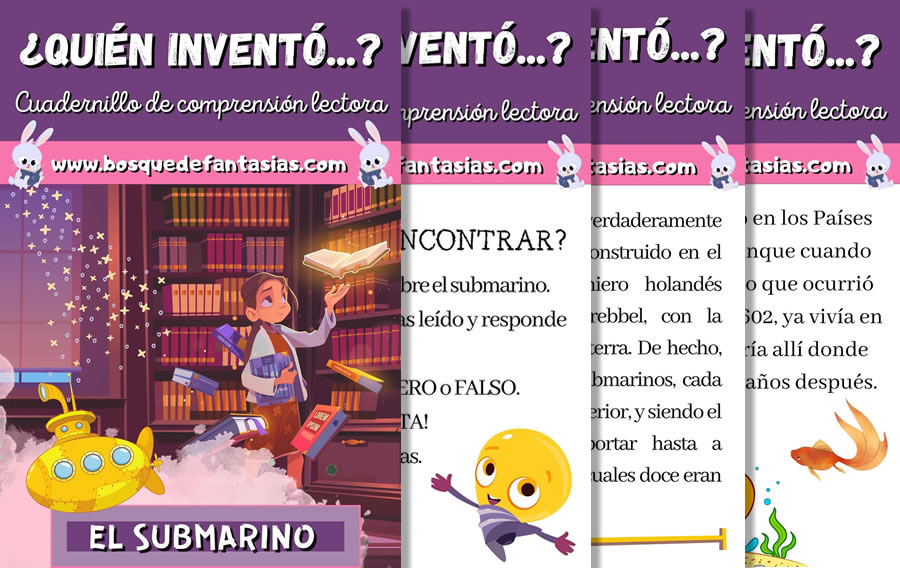 Cuadernillo de comprensión lectora: el submarino (nivel medio de lectura)