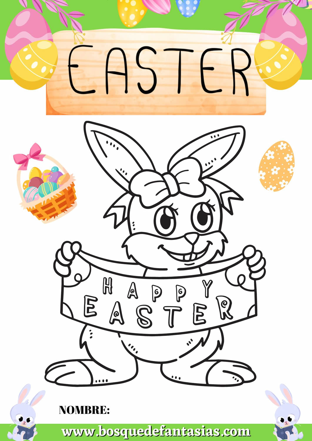 conejo de pascua dibujo - Juegos infantiles