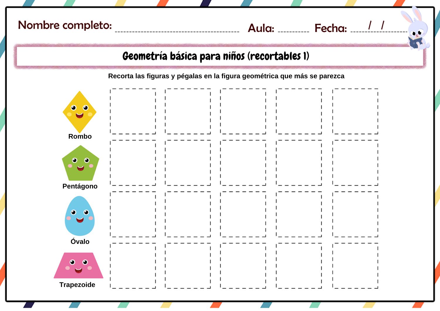 trabajar la geometria recortables 1 - Juegos infantiles