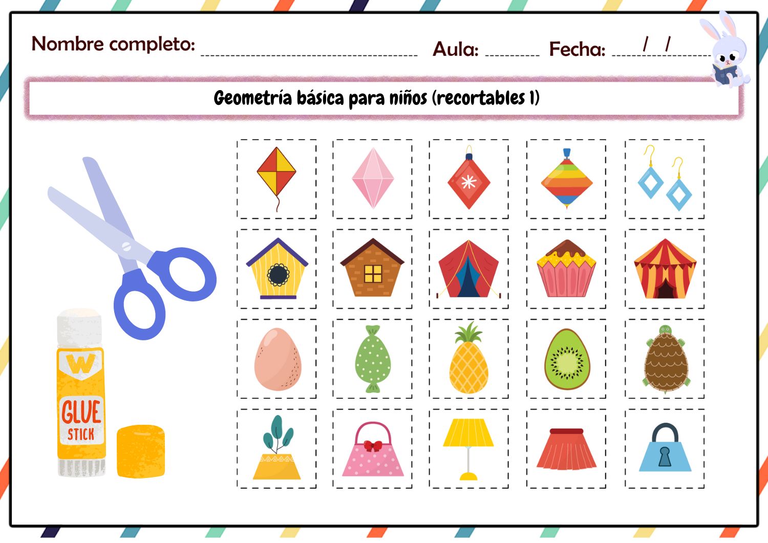 trabajar la geometria recortables 2 - Juegos infantiles