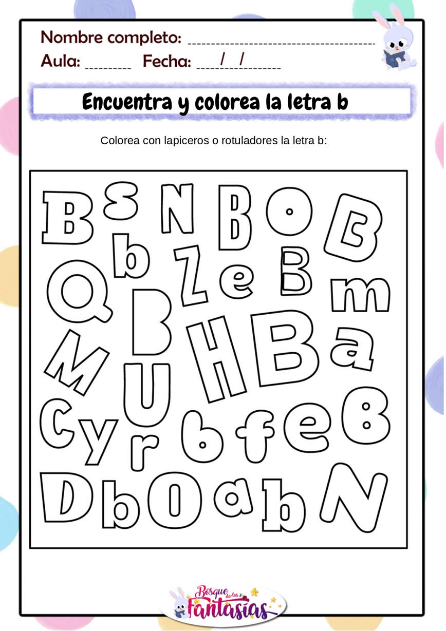colorear letra b - Juegos infantiles