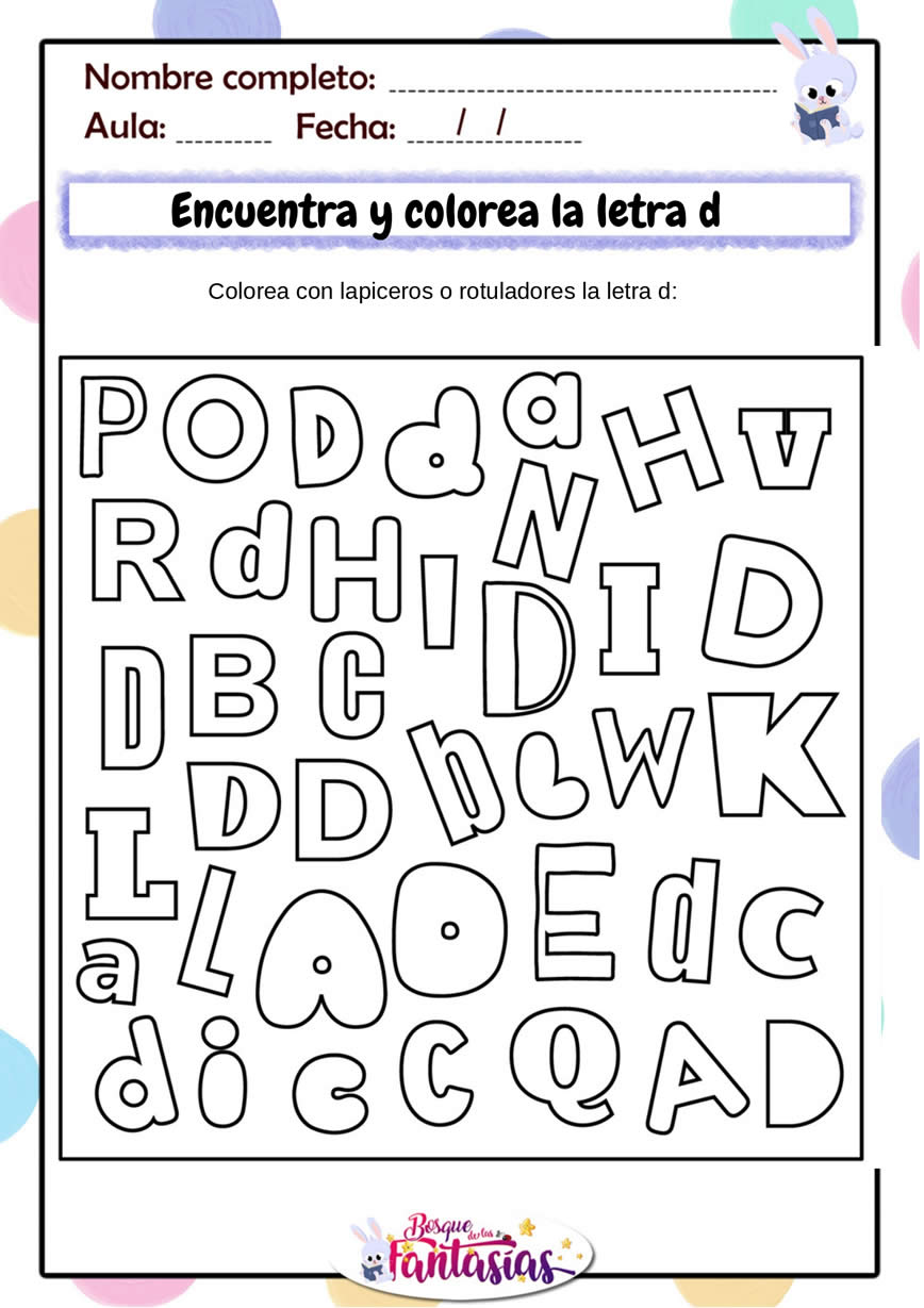 colorear letra d - Juegos infantiles