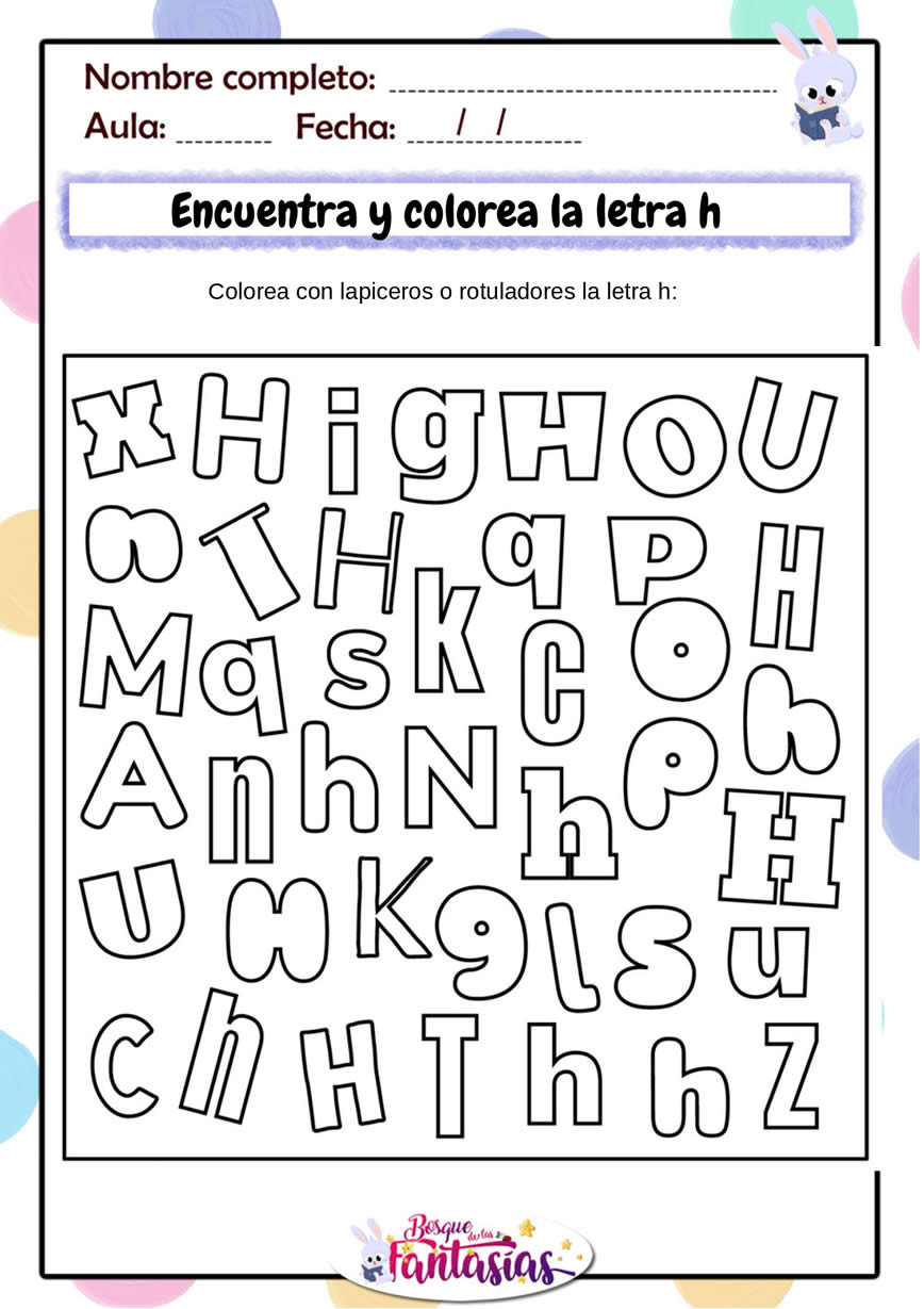 colorear letra h - Juegos infantiles