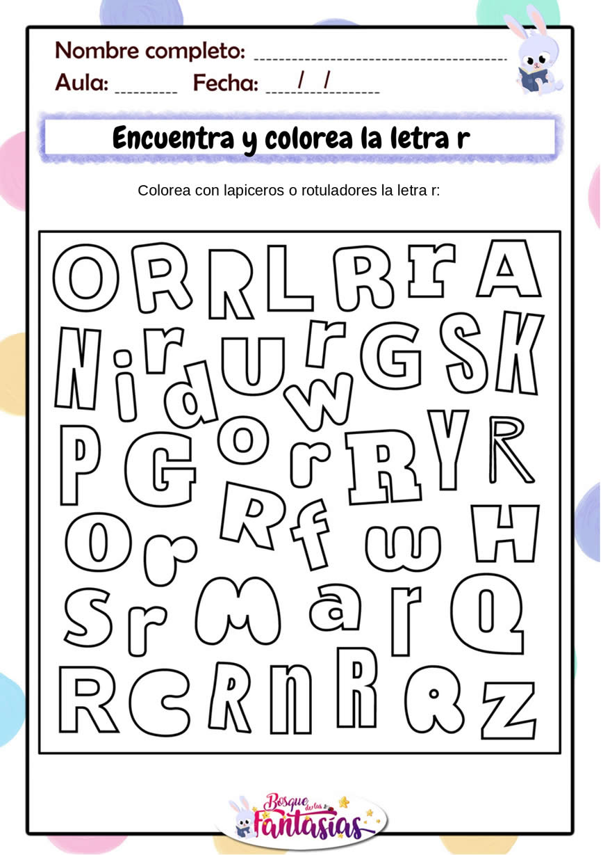 colorear letra r - Juegos infantiles