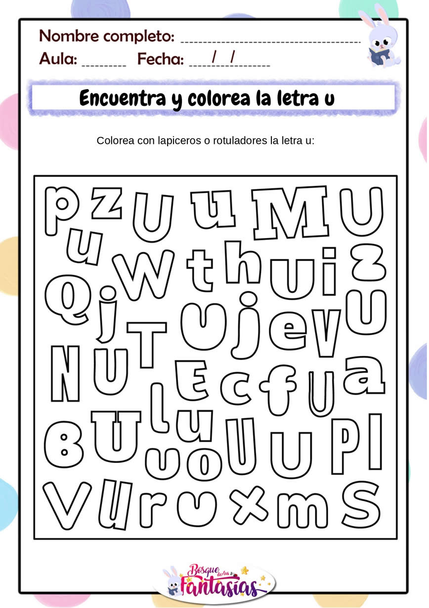 colorear letra u - Juegos infantiles