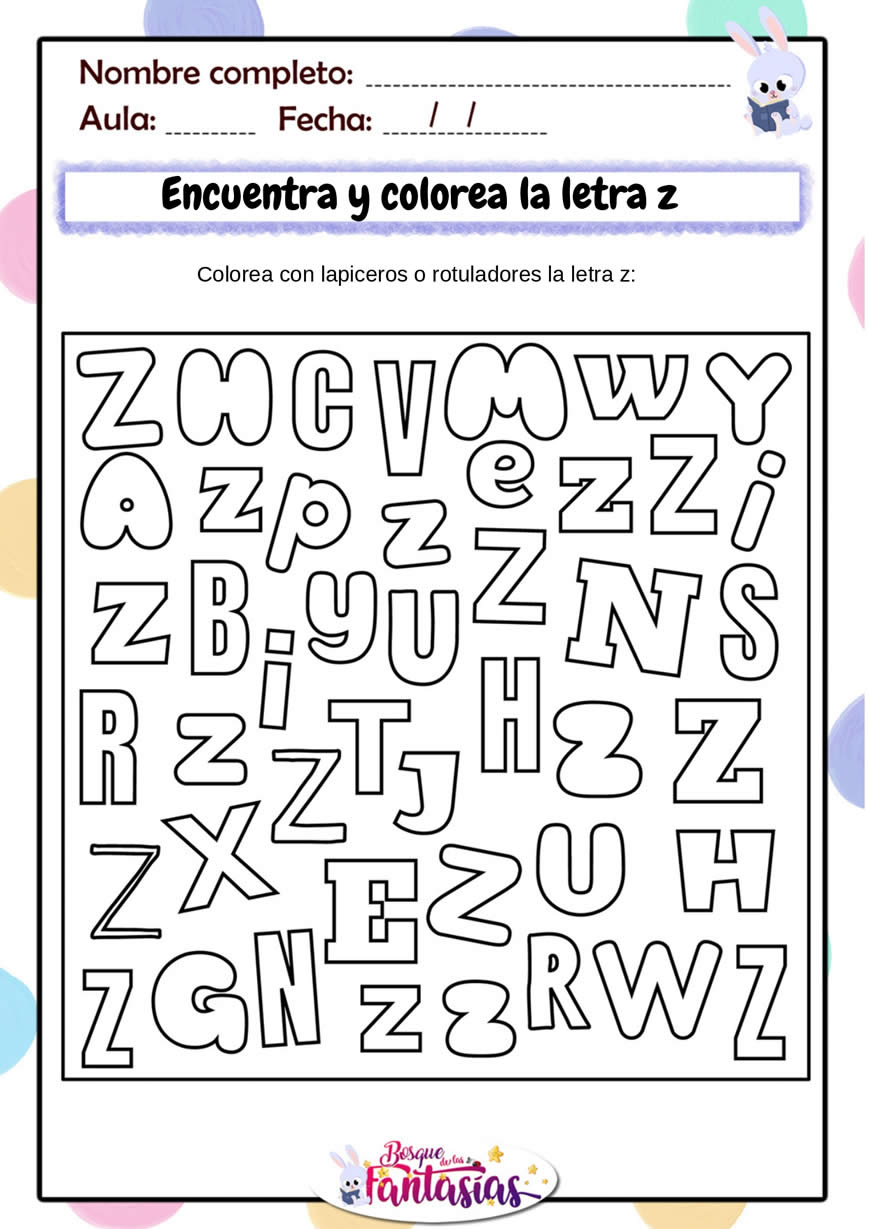 colorear letra z - Juegos infantiles