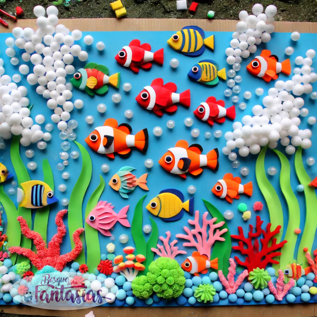 mar con goma eva - Juegos infantiles