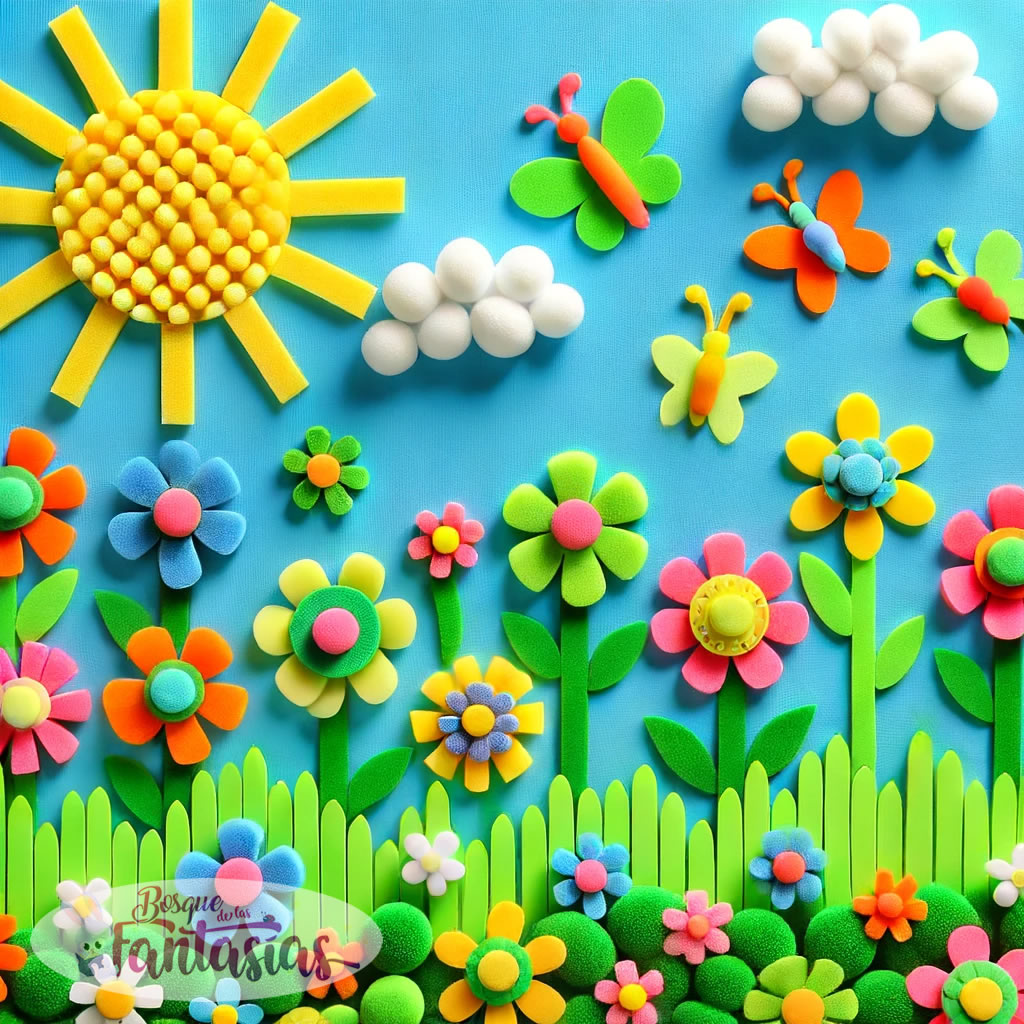 paisaje con goma eva - Juegos infantiles