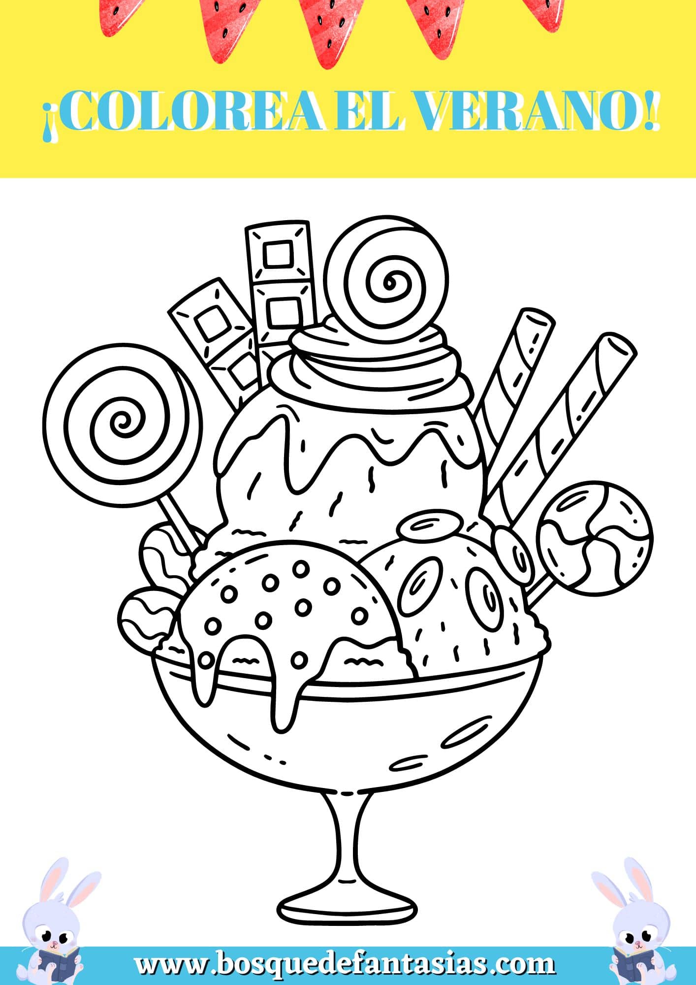 Dibujos Para Colorear De Helados Sundae