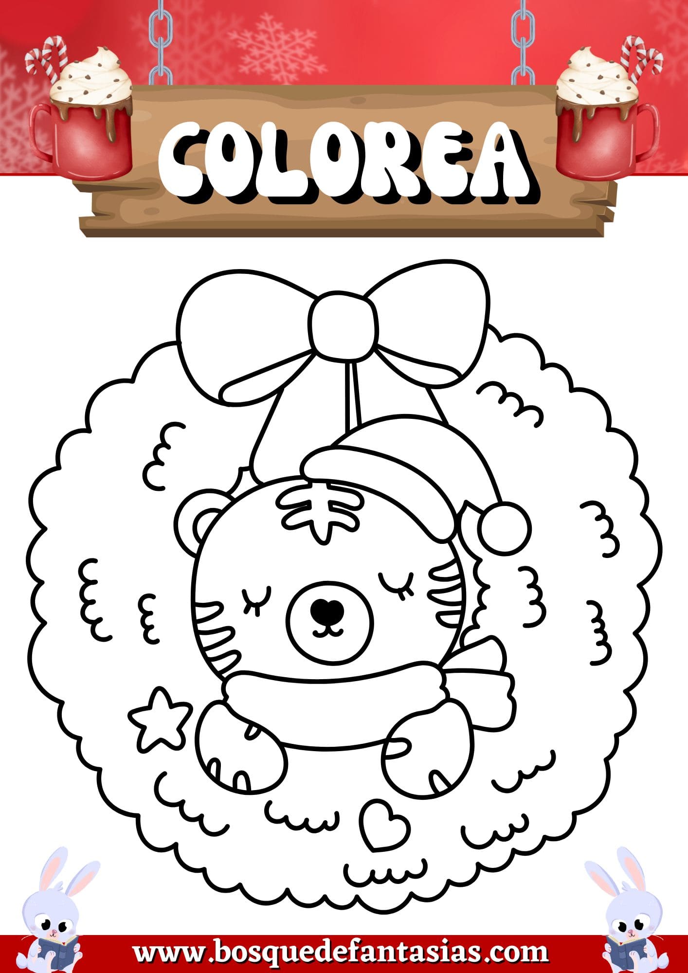corona de navidad para colorear - Juegos infantiles