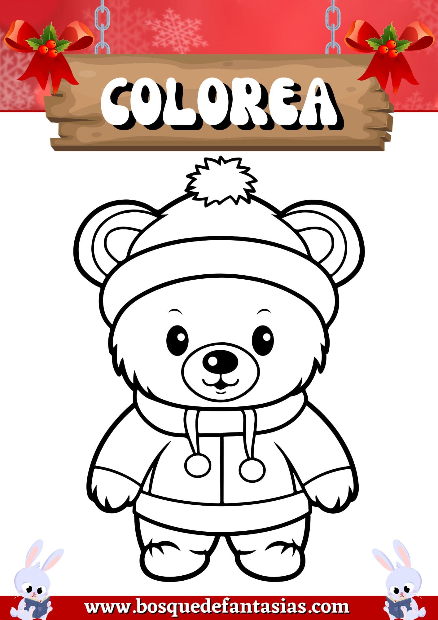 oso para colorear - Juegos infantiles
