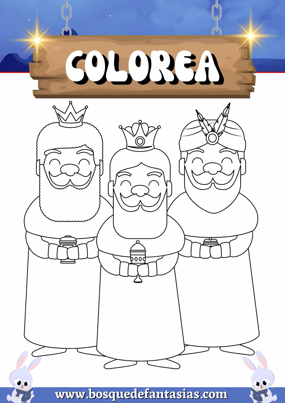 Dibujos Para Colorear De Reyes 🌟LIBRITO PARA COLOREAR REYES
